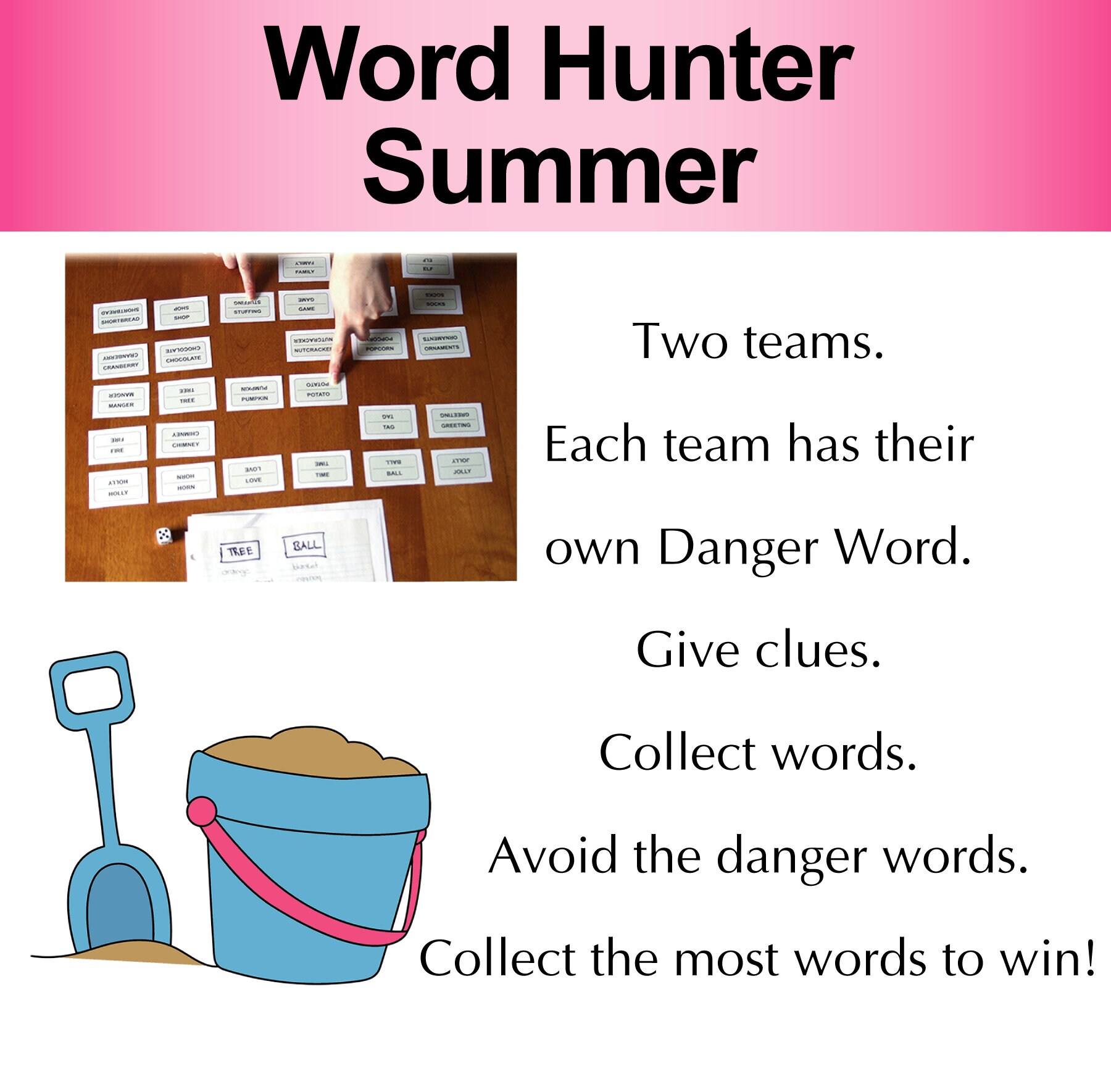 Printable Summer Word Game, Word Hunter Summer, Word Deduction Game ...