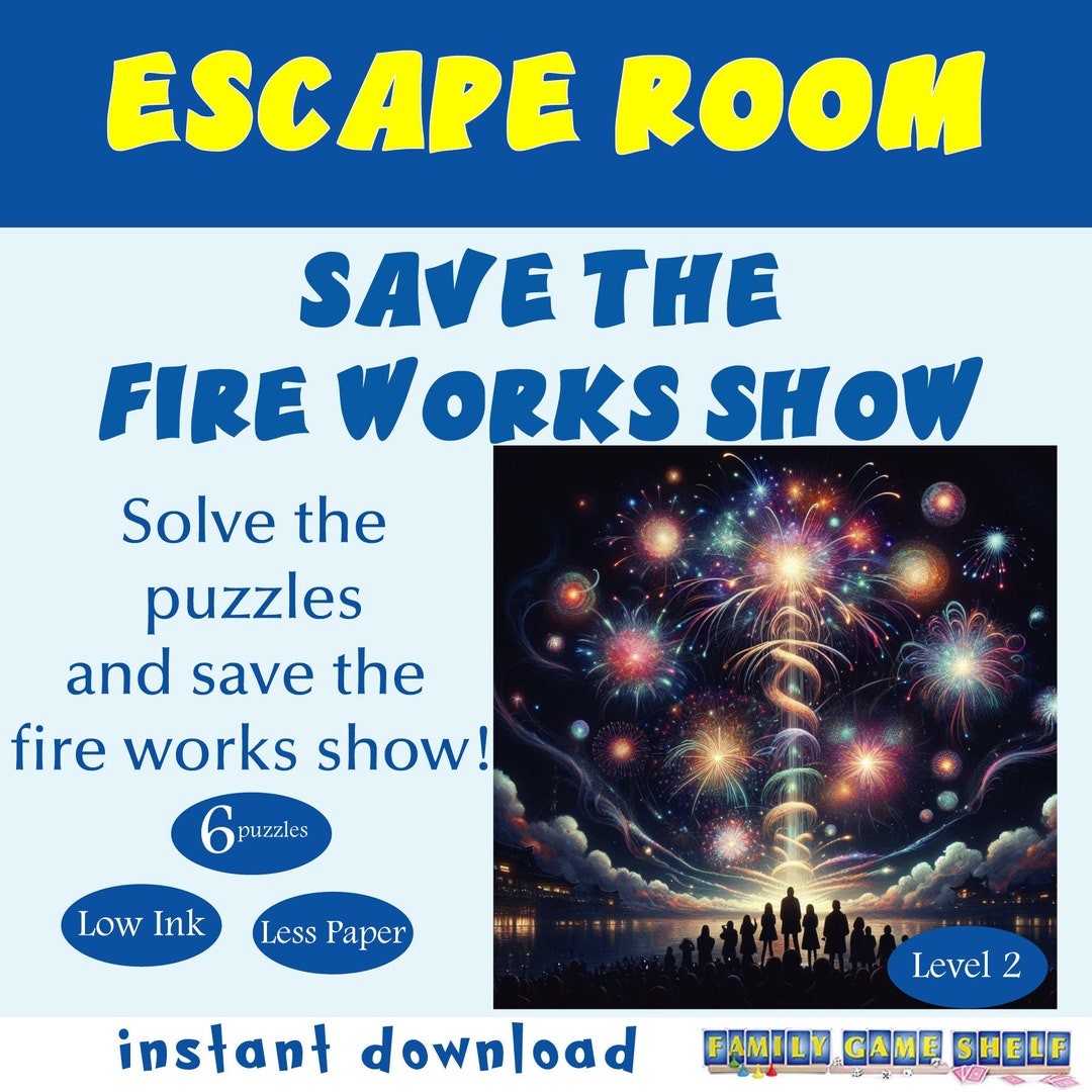 Escape Room for Kids Party Game, Save the Fire Works, Escape Room Kit ...