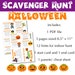 Printable Indoor Halloween Scavenger Hunt, Halloween Party Game ...