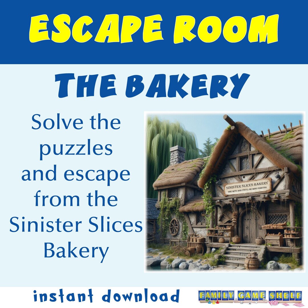 Escape Room for Kids Printable Party Game, Bakery Theme Birthday Party ...