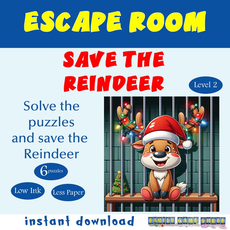 Printable Escape Room Save the Reindeer Escape Room Kit for Kids ...