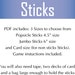 Printable Sticks Card Game, Template for Sticks, Print at Home Sticks ...