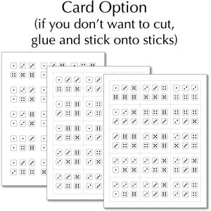 Printable Sticks Dice Game, Template for Sticks, Print at Home Sticks ...