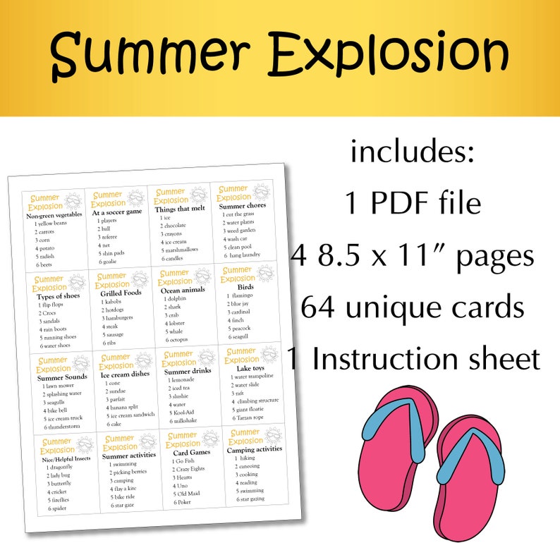 Summer Word Family Board Game Printable Game for Family Game Night and ...