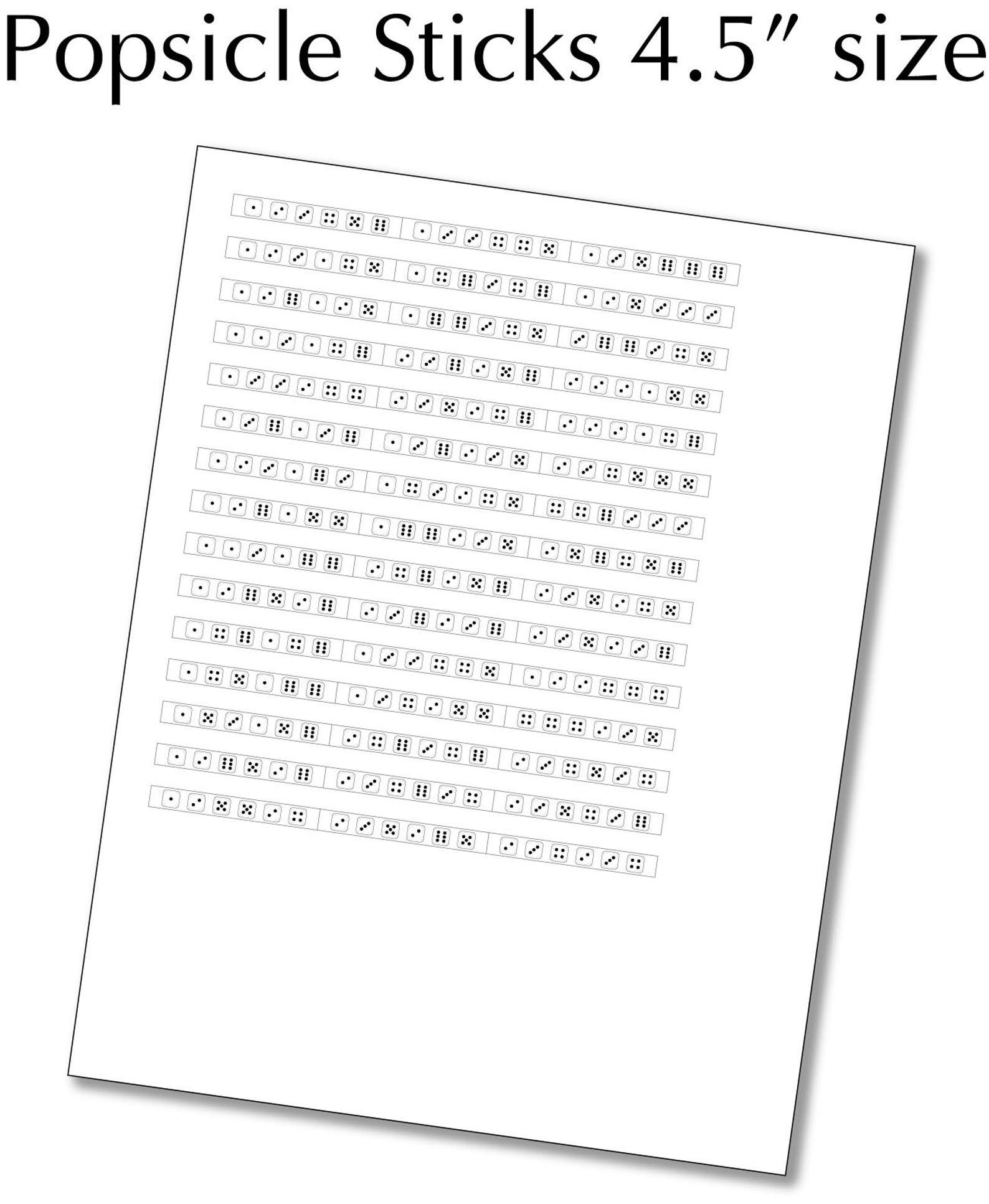 Printable Sticks Dice Game, Template for Sticks, Print at Home Sticks ...