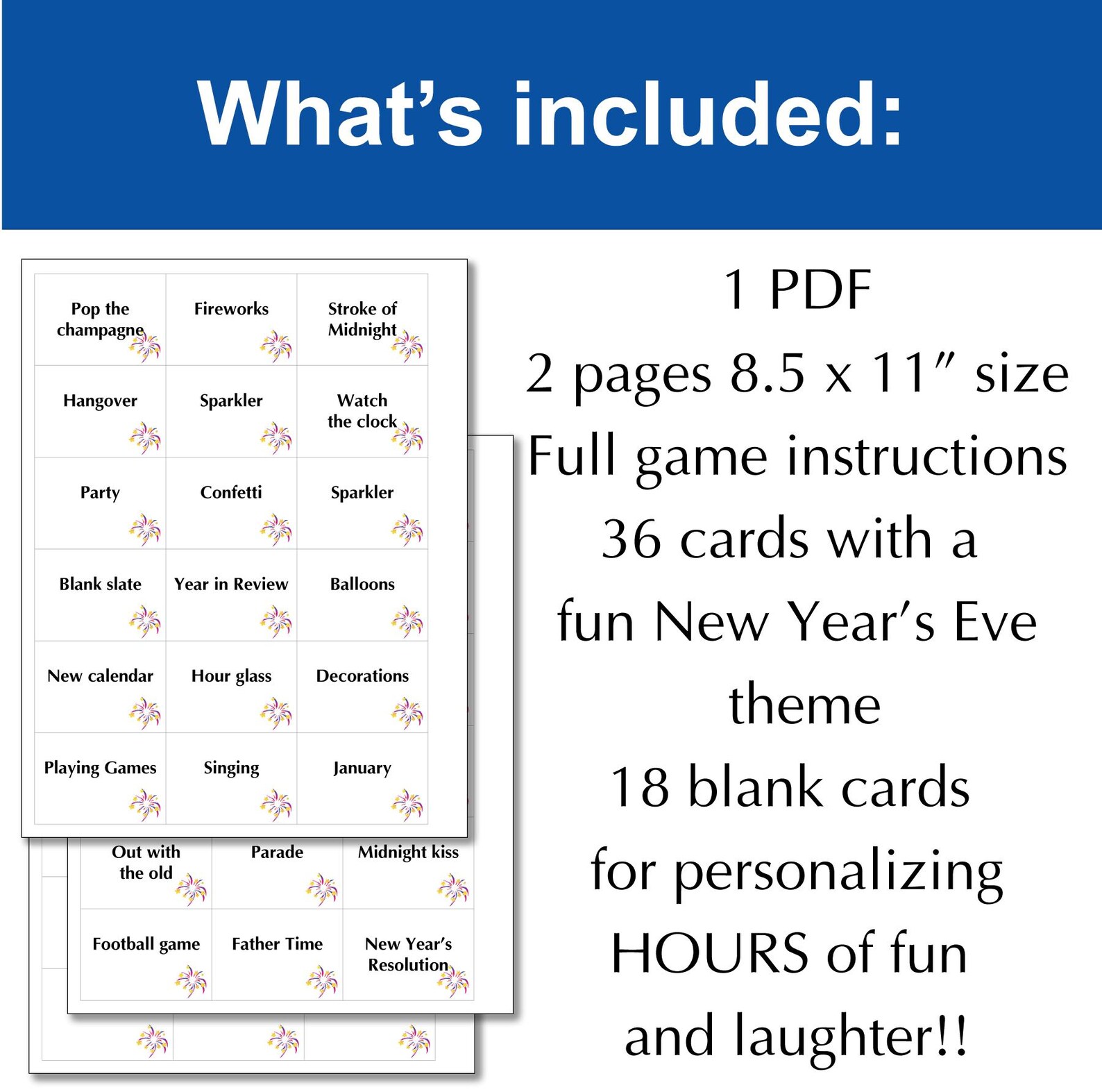 Printable Board Game Fish Bowl New Year's Eve Party Game, Adult Game ...