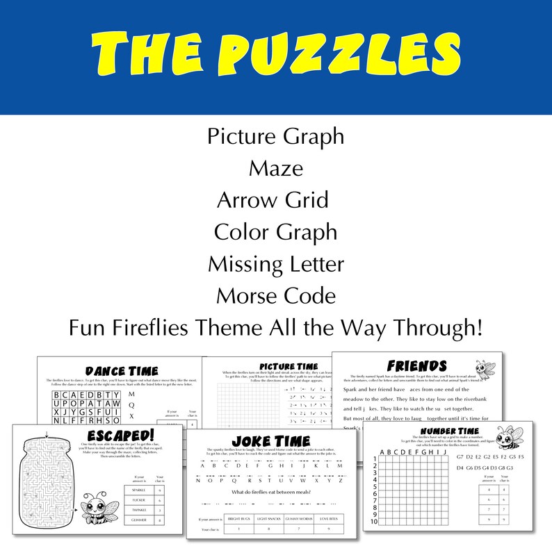 Printable Escape Room for Kids Party Game, Save the Fireflies, Escape ...