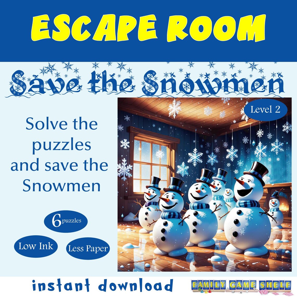Snowman Escape Room Printable Save the Snowmen Escape Room Kit for Kids ...