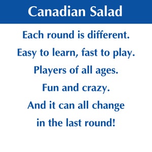 Printable Canadian Salad Card Game Rules and Score Sheet, Fruit Salad ...