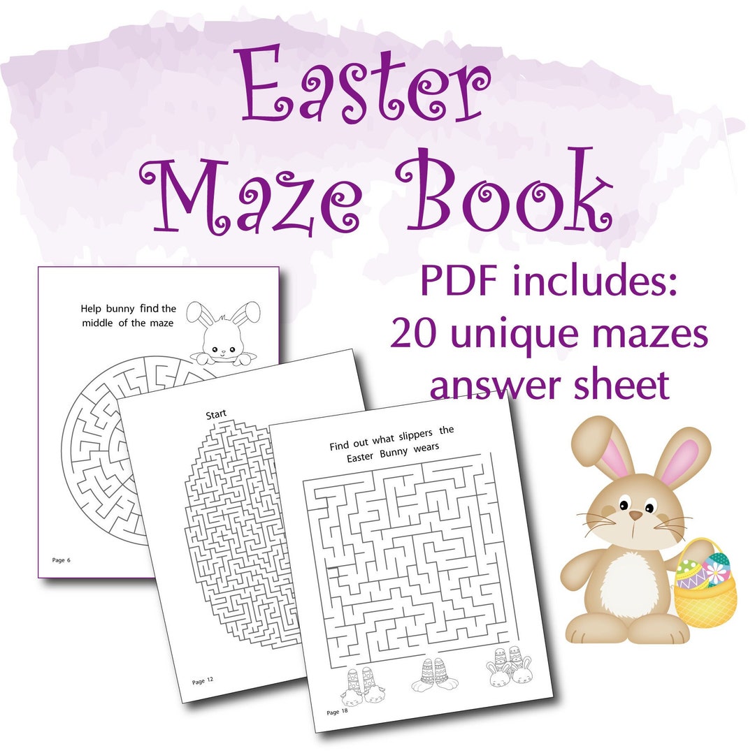 Printable Easter Mazes for Kids, Ester Shaped Mazes, Easter Party ...