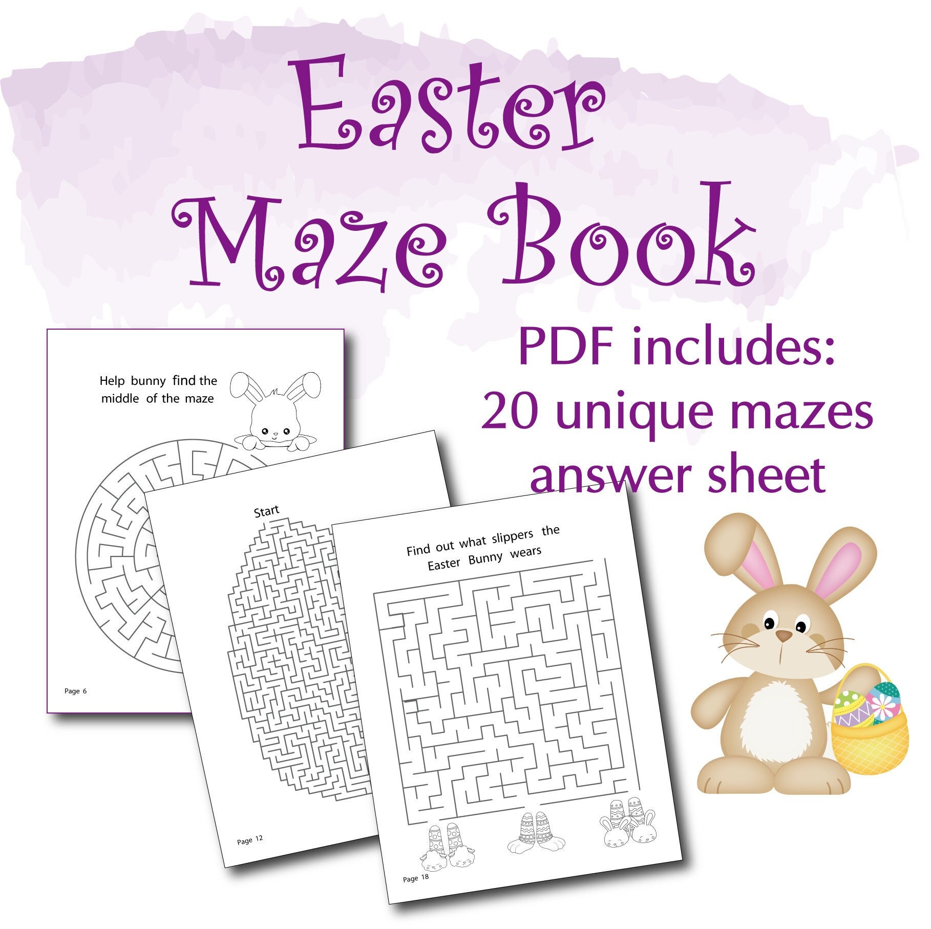 Printable Easter Mazes for Kids, Ester Shaped Mazes, Easter Party ...