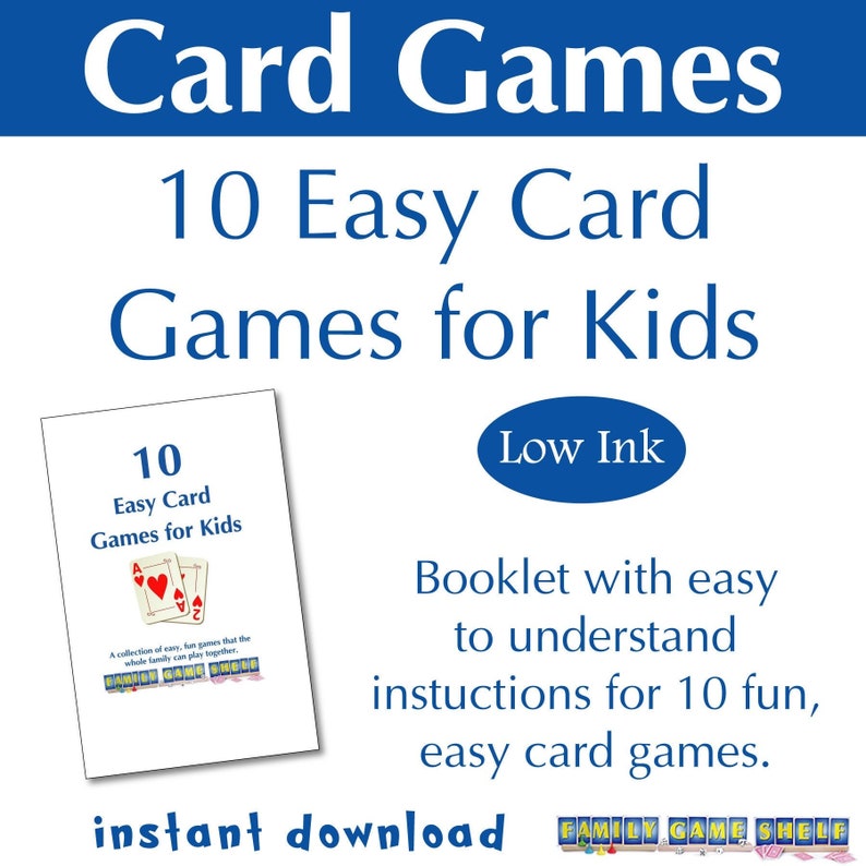 Printable Card Games Booklet, Printable Card Games Rules, Printable ...