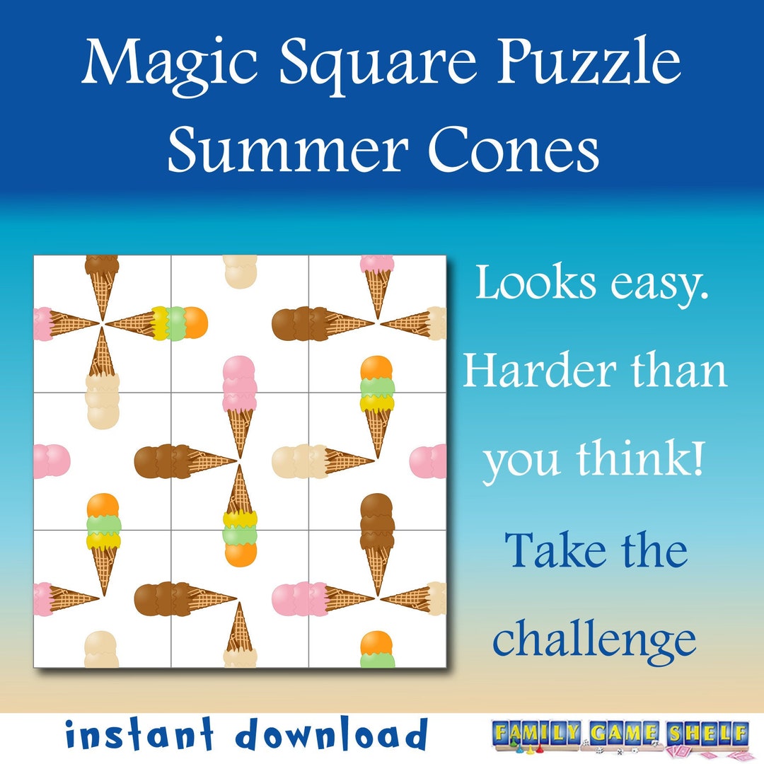 Printable Summer Magic Puzzle, Summer Printable Brain Teaser Puzzle ...
