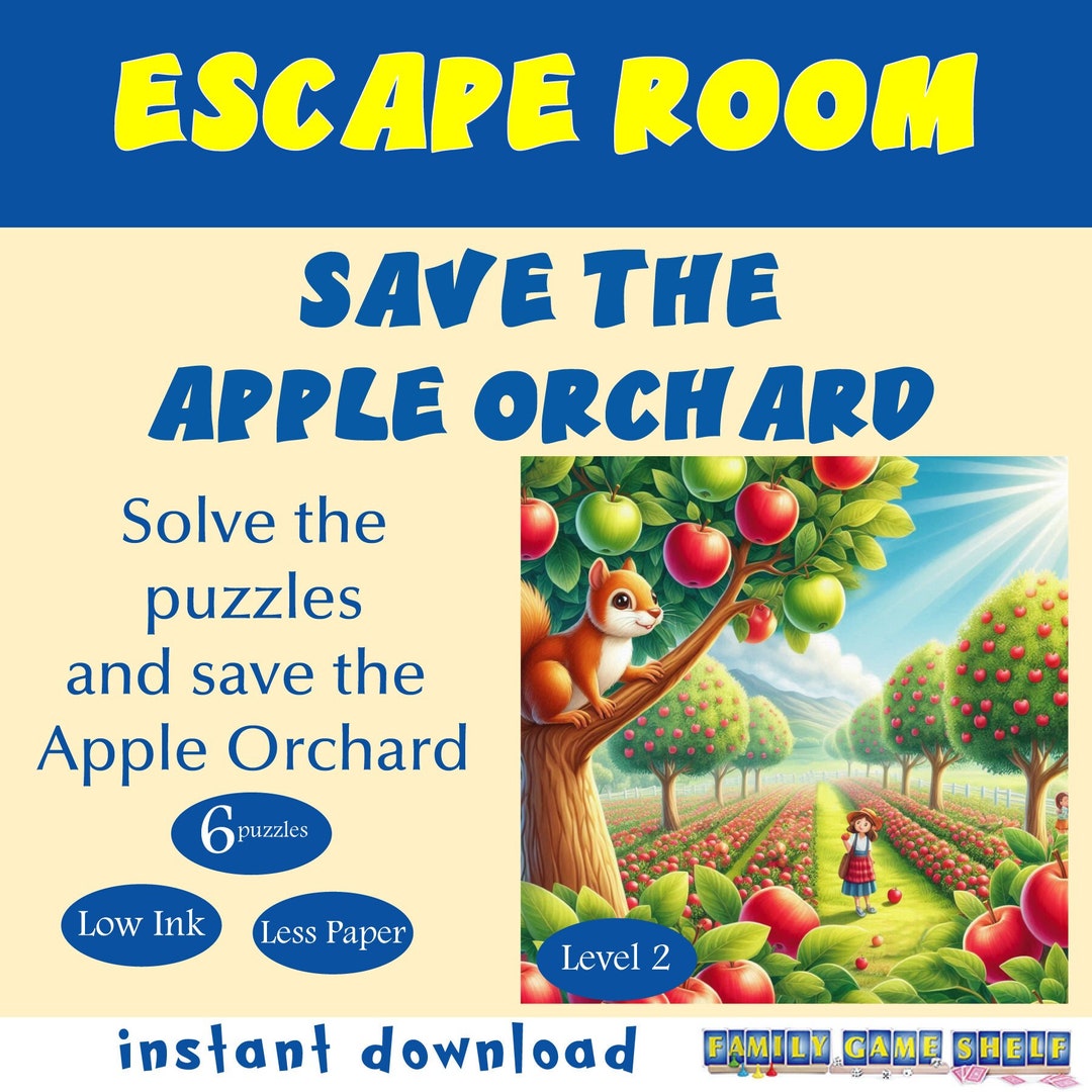 Printable Escape Room for Kids Party Game, Save the Apple Orchard ...