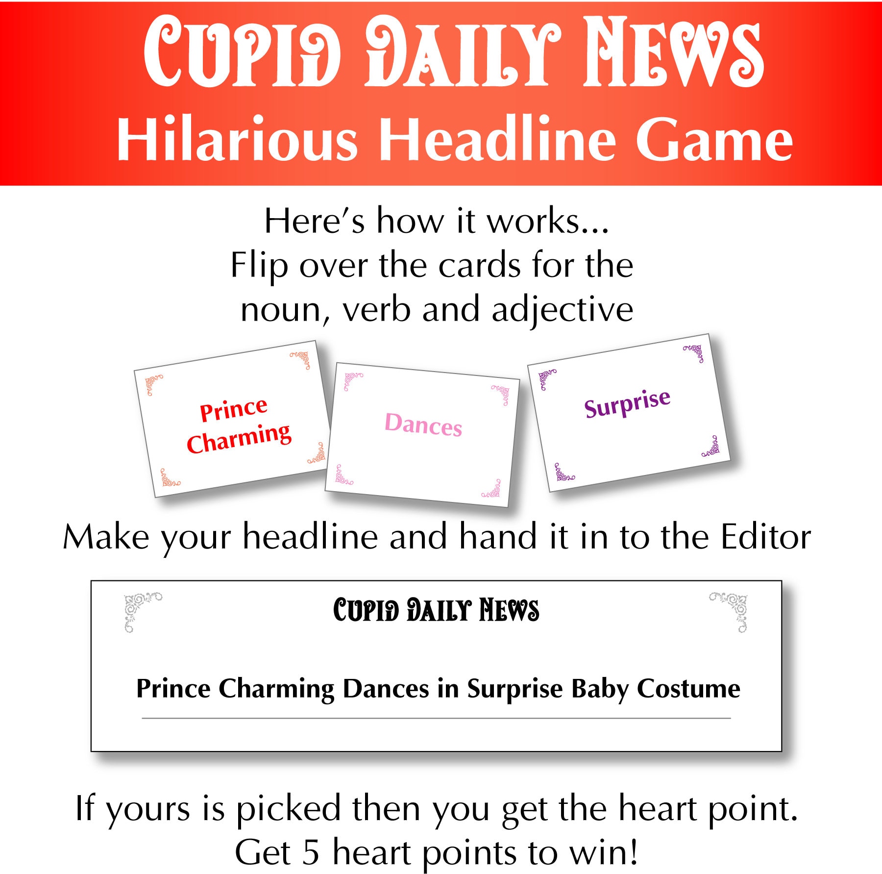 Printable Valentine's Day Game for Kids, Valentines Activity, Headline ...