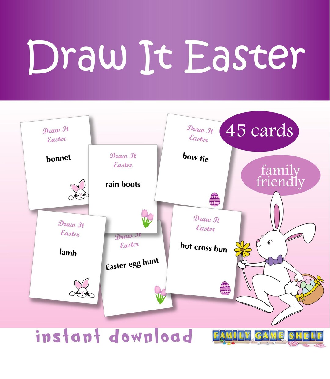 Printable Easter Draw It or Charades Game for Family Game Night or ...