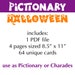 Printable Halloween Pictionary or Halloween Charades Cards for Family ...