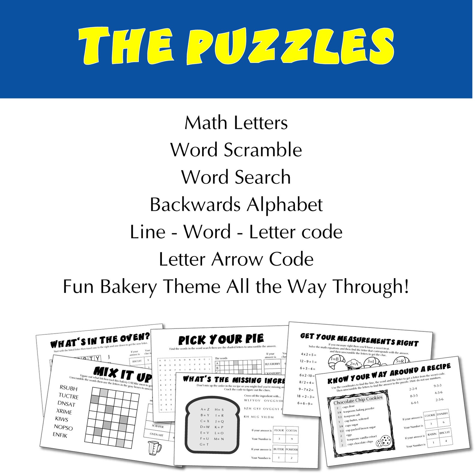 Escape Room for Kids Printable Party Game, Bakery Theme Birthday Party ...