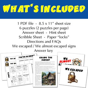 Escape Room for Kids Printable Party Game, Bakery Theme Birthday Party ...