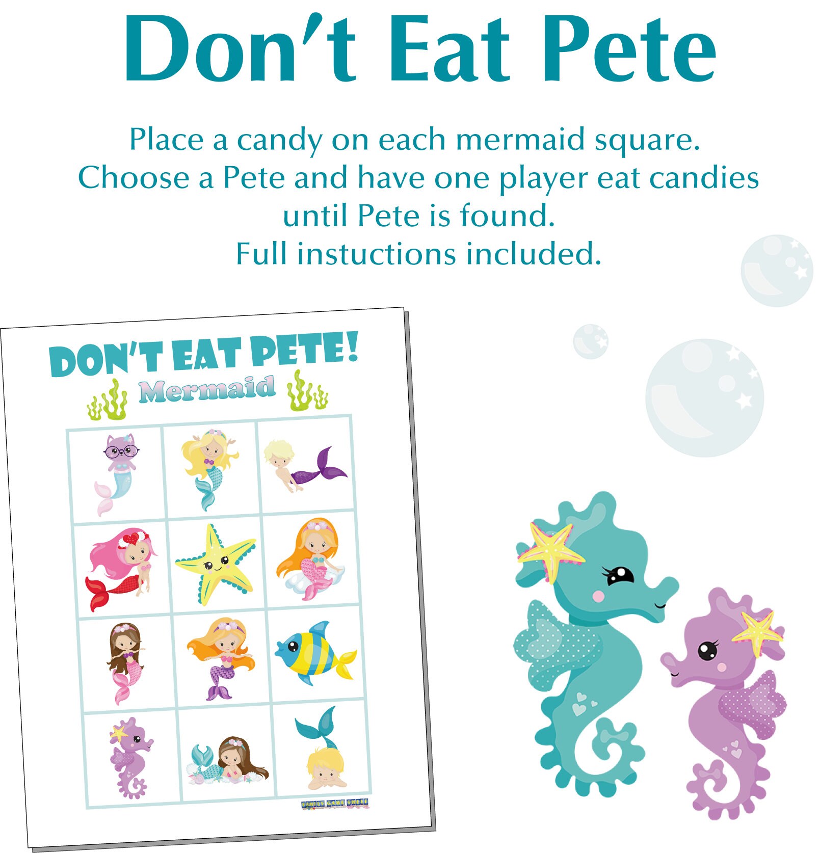 Preschool Mermaid Game Bundle, Printable Mermaid Games, Mermaid ...