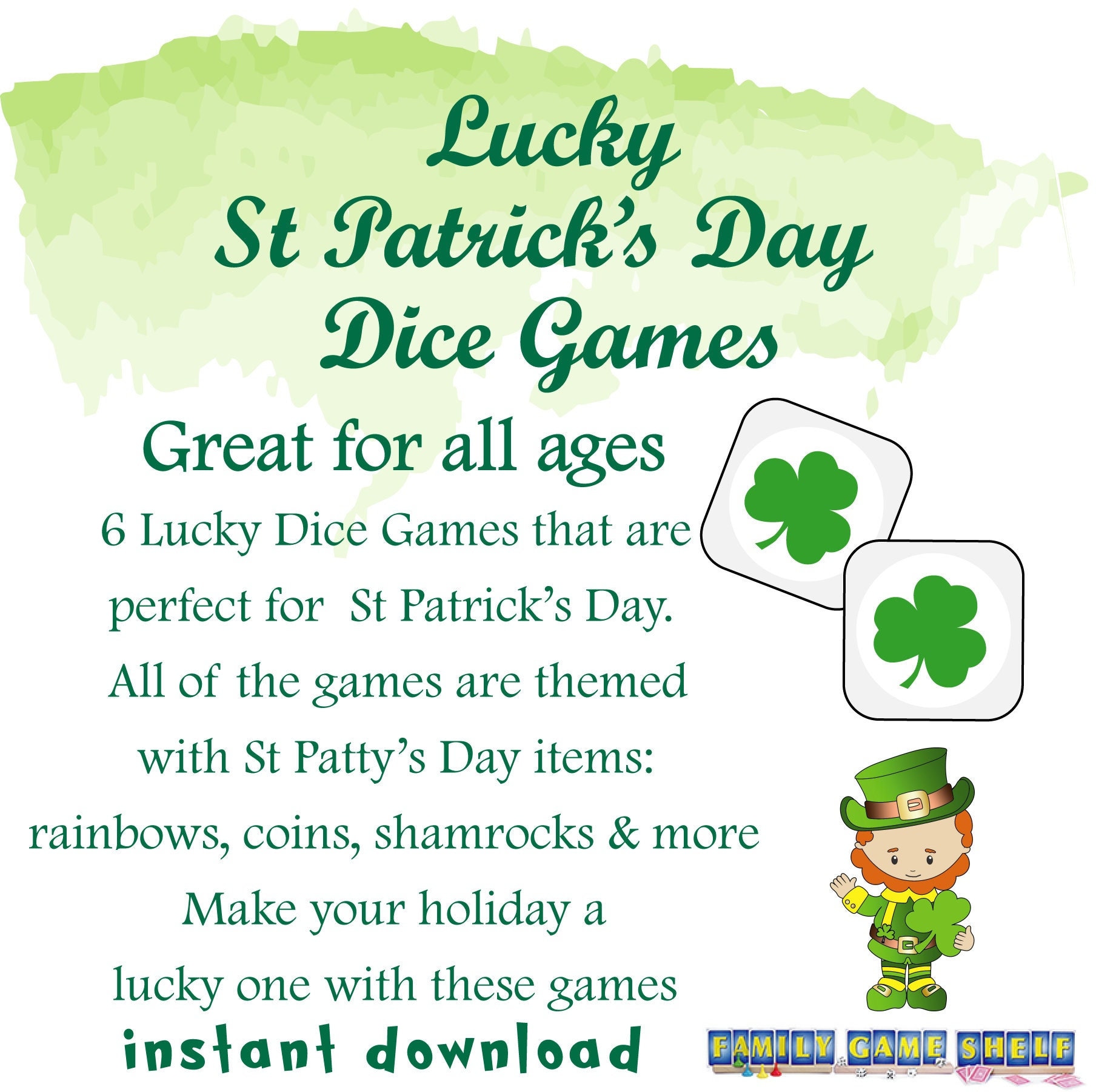 Printable St Patrick’s Day Dice Games, St Patricks Day Party Game ...