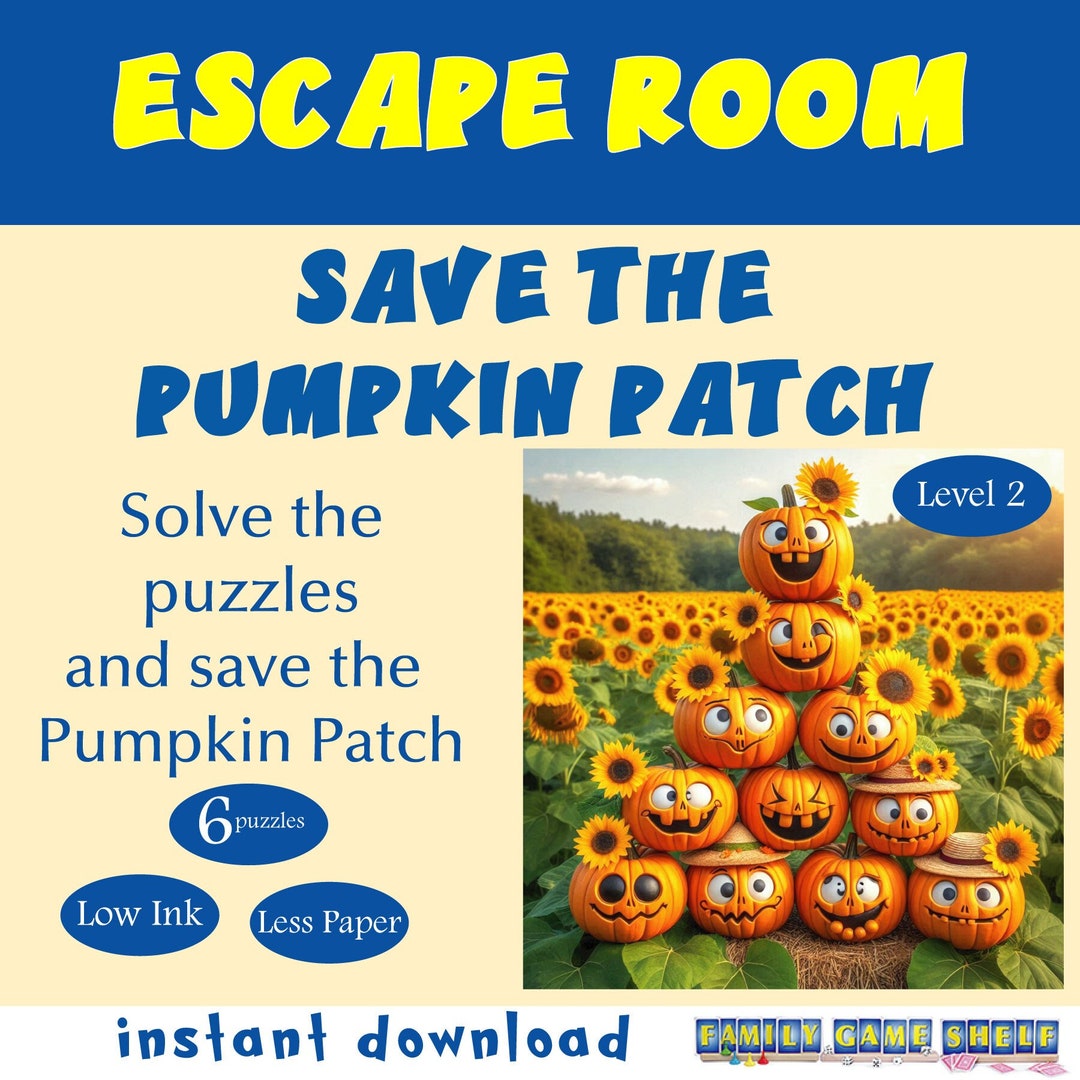 Printable Escape Room for Kids Party Game, Save the Pumpkin Patch ...