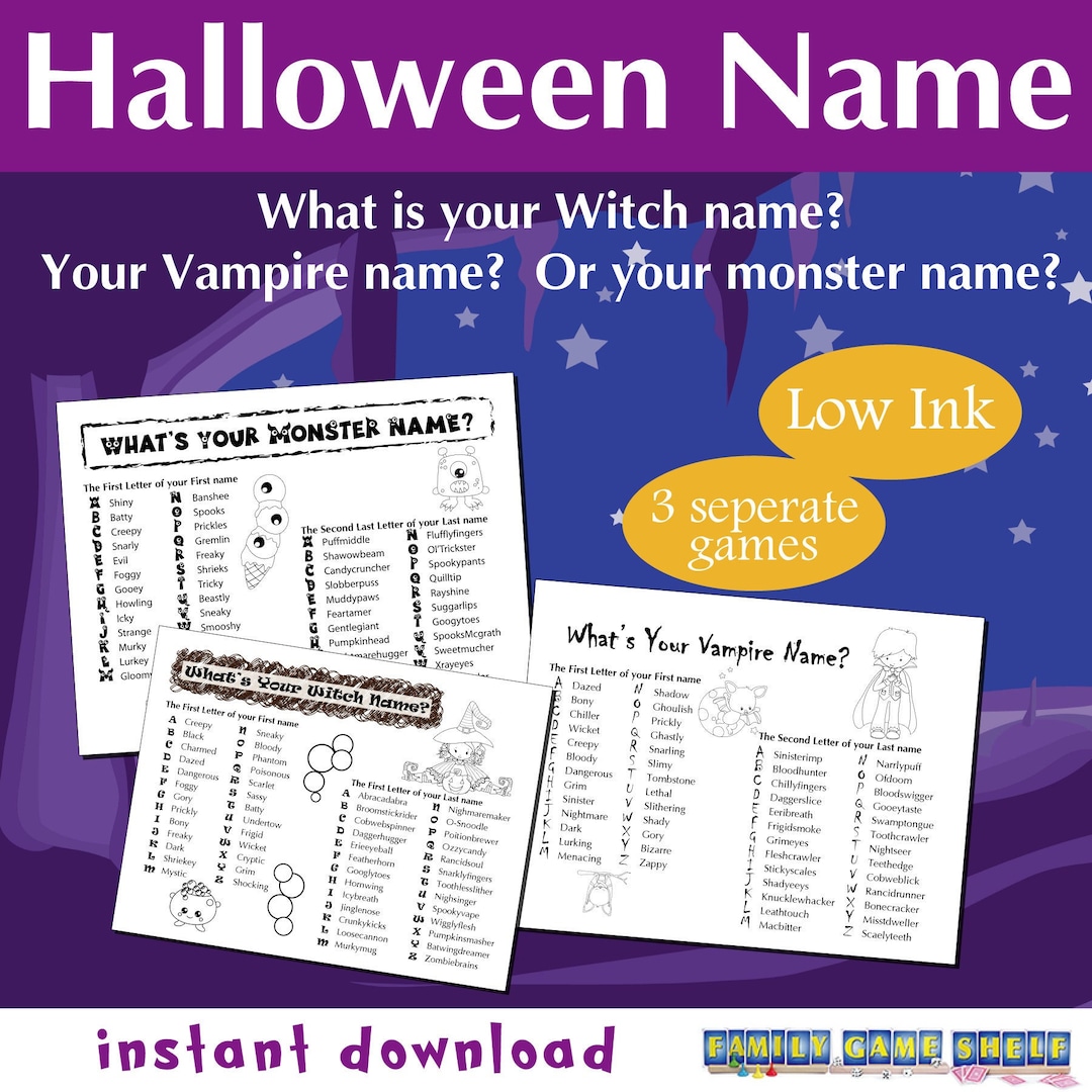 Printable Halloween Name Finder, What's Your Witch Name? What's Your ...