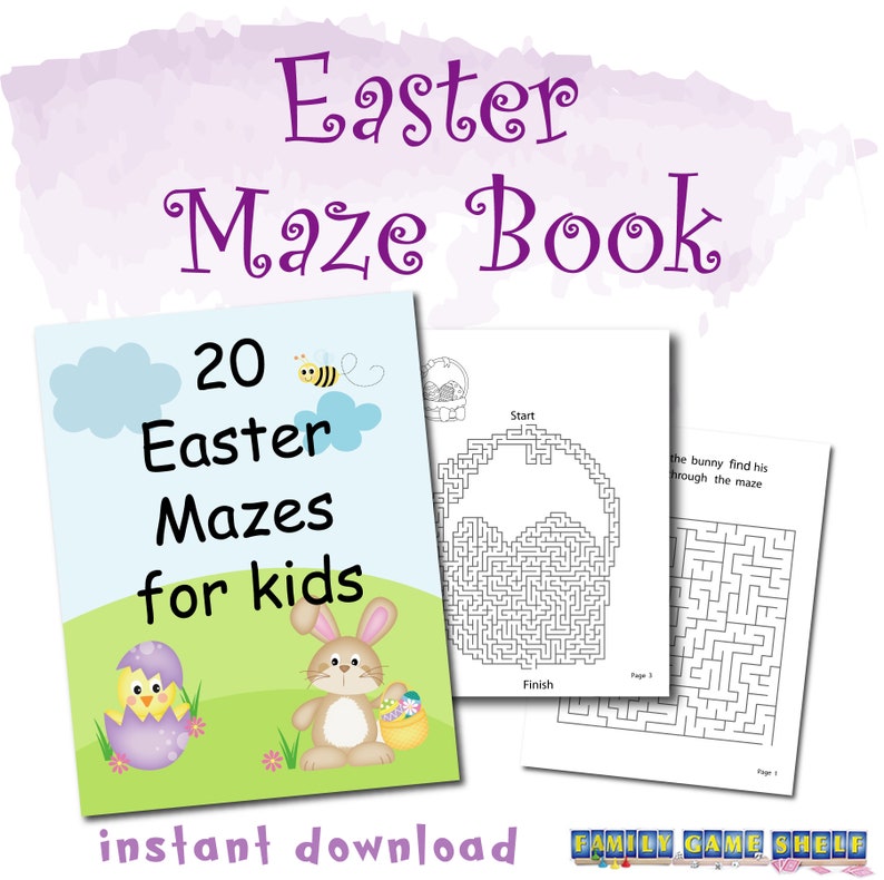 Printable Easter Mazes for Kids, Ester Shaped Mazes, Easter Party ...