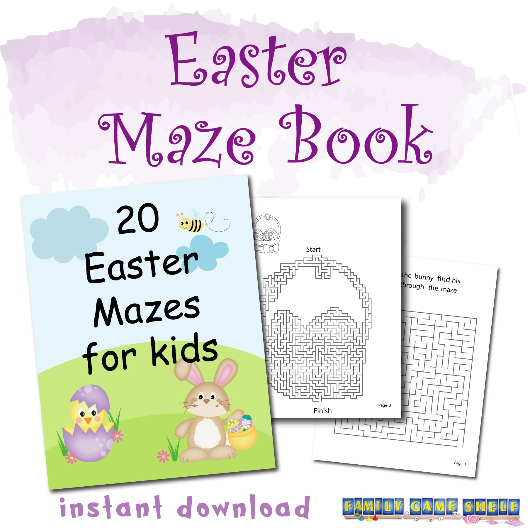 Printable Easter Mazes for Kids, Ester Shaped Mazes, Easter Party ...