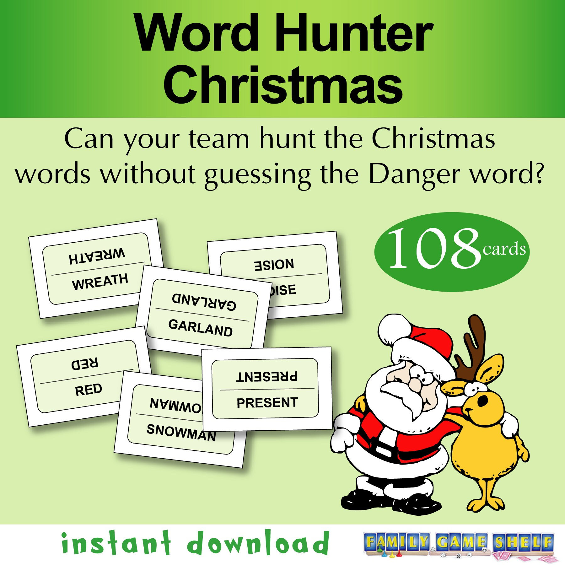 Printable Christmas Party Game, Word Hunter Christmas Fun Christams ...