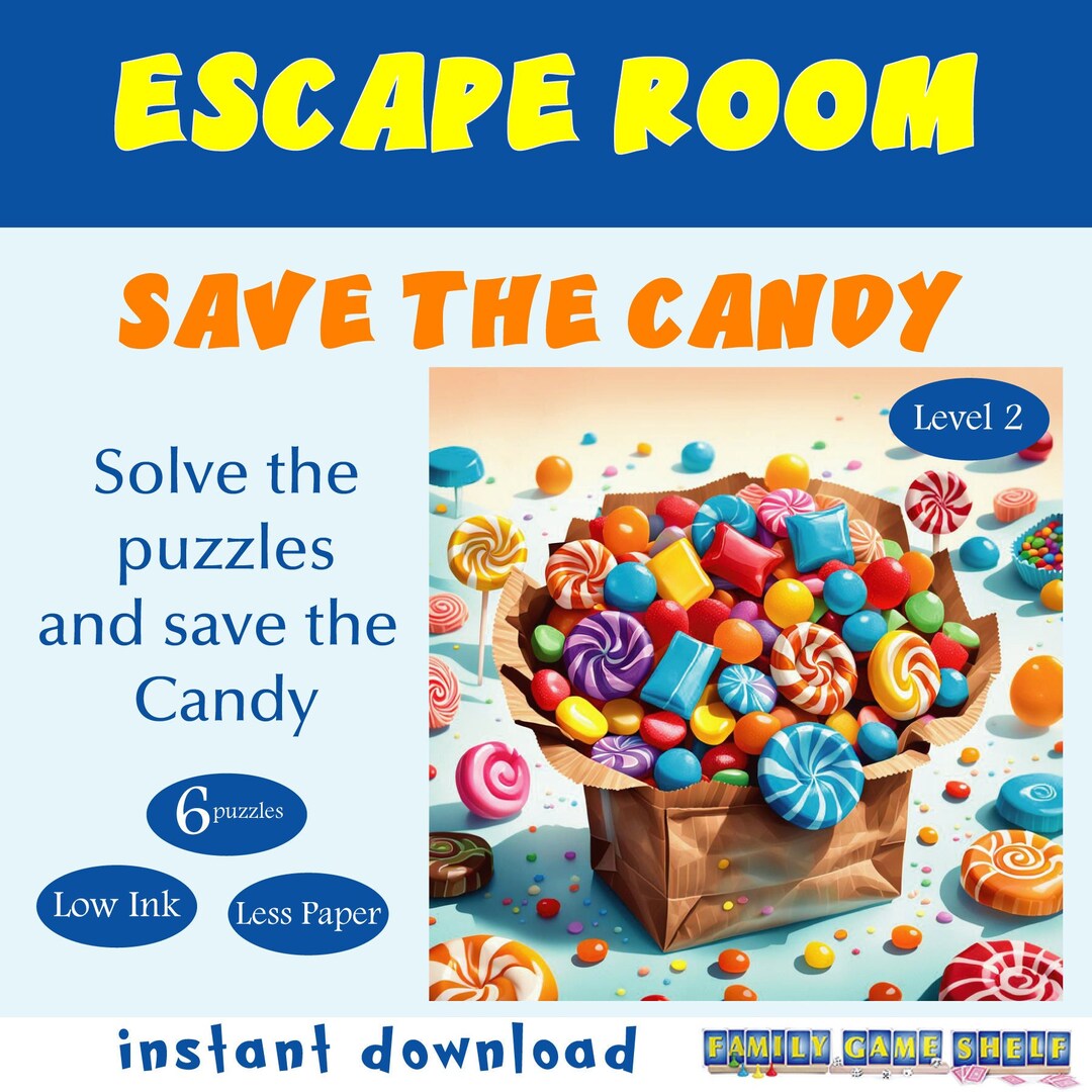 Printable Escape Room for Kids Party Game, Save the Candy, Escape Room ...