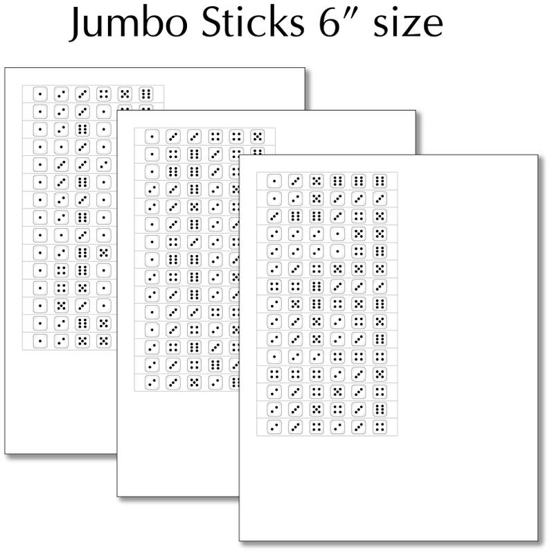 Printable Sticks Dice Game, Template for Sticks, Print at Home Sticks ...