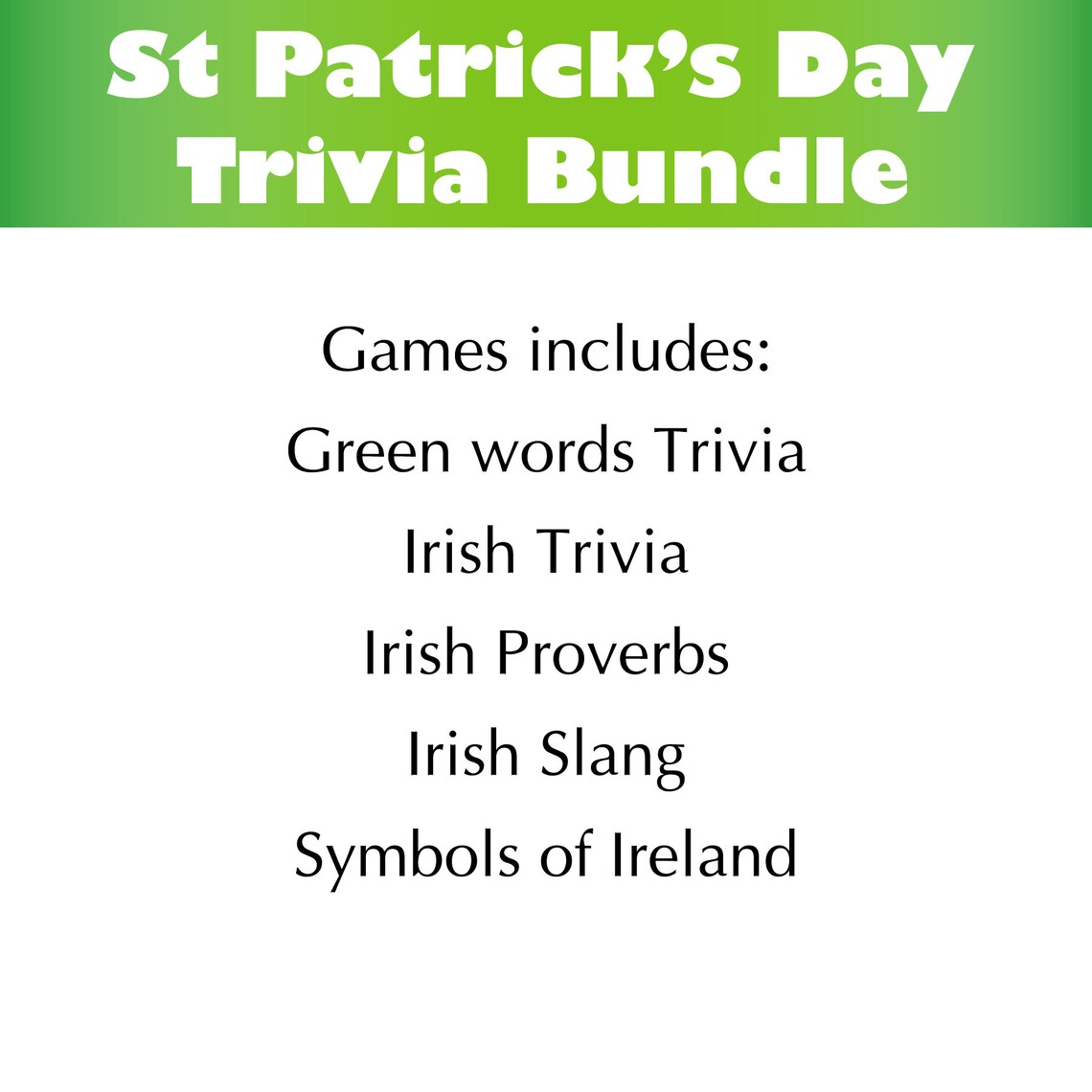 Printable St Patrick's Day Trivia Game Bundle, St Patrick's Day Party ...