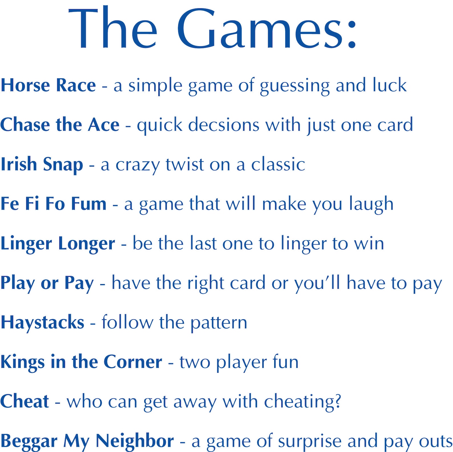 Printable Card Games for Kids, Easy Card Games for Kids, Printable Card ...