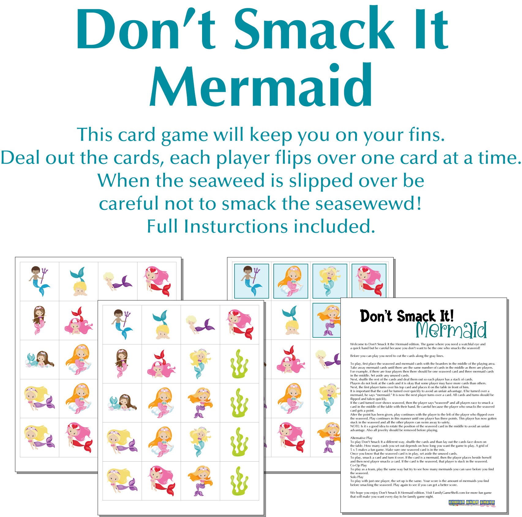 Preschool Mermaid Game Bundle, Printable Mermaid Games, Mermaid ...