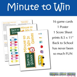 Printable Back to School Minute to Win Games for Families, Back to ...
