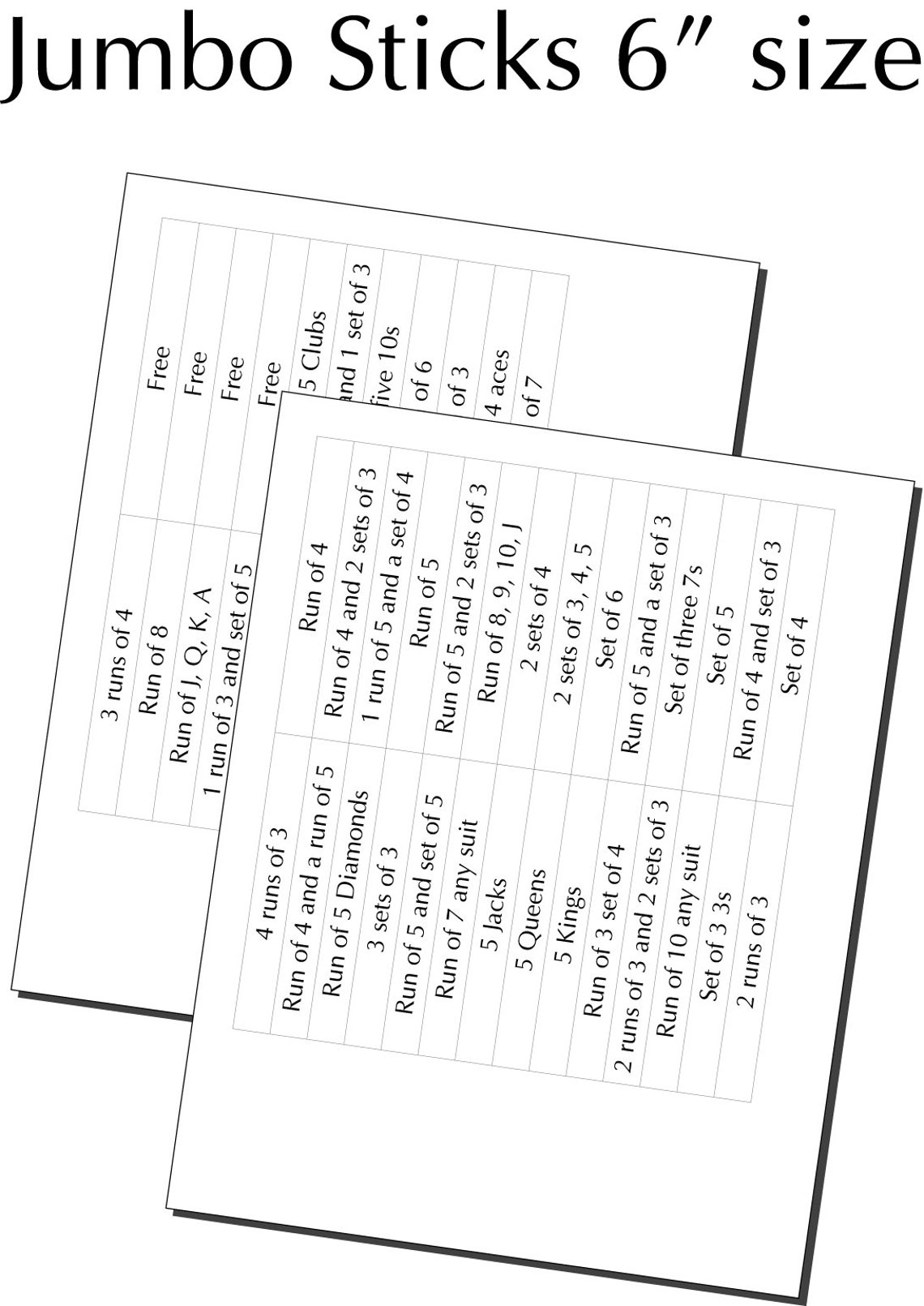 Printable Sticks Card Game, Template for Sticks, Print at Home Sticks ...