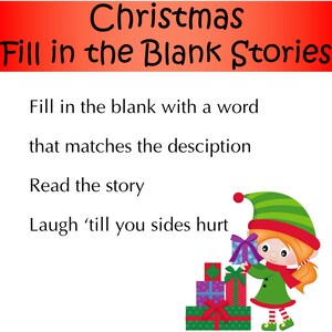 Printable Christmas Fill in the Blank Stories for Kids, Christmas Party ...
