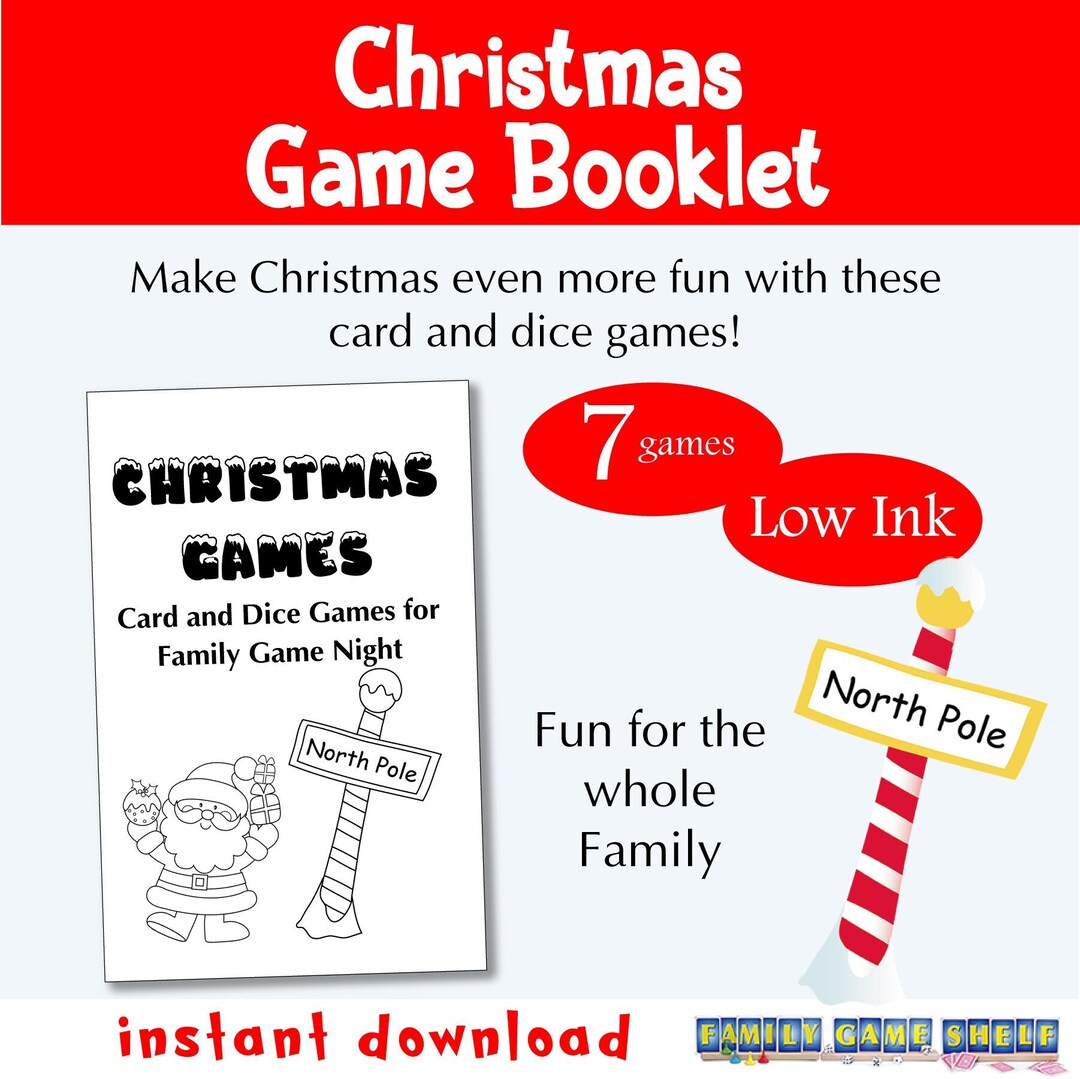 Printable Christmas Card and Dice Game Booklet With Fun - Etsy