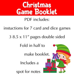 Printable Christmas Card and Dice Game Booklet With Fun - Etsy