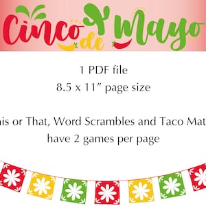 Printable Cinco De Mayo Party Game Bundle - Etsy
