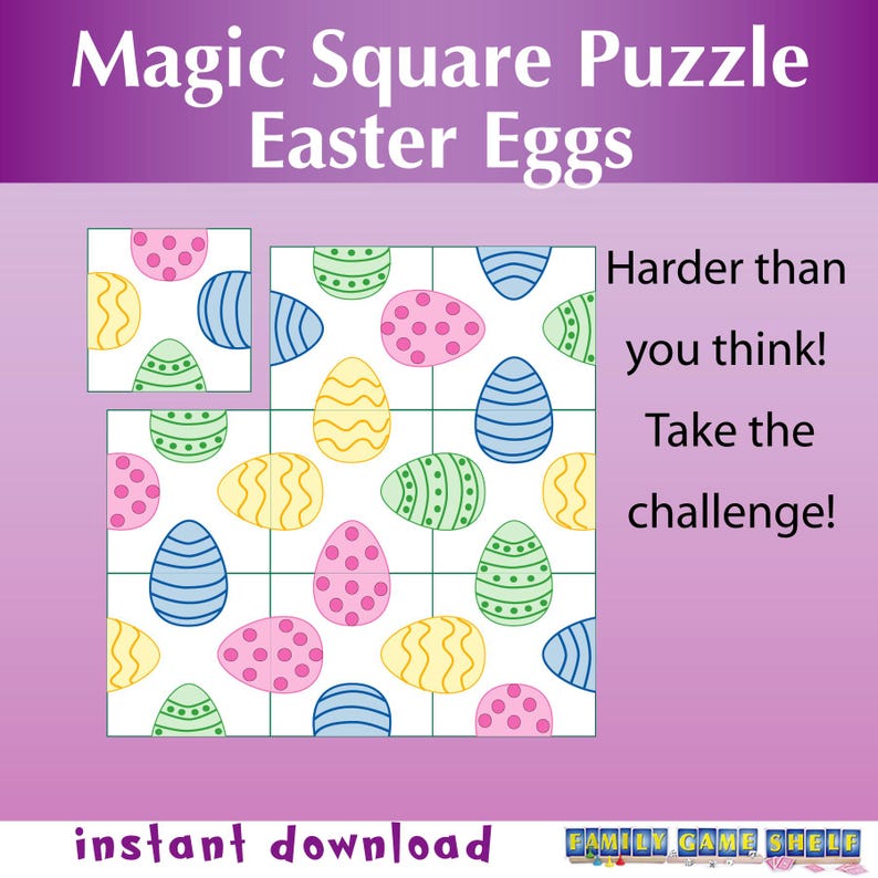 Printable Easter Puzzle, Easter Magic Puzzle, Easter Game Printable ...
