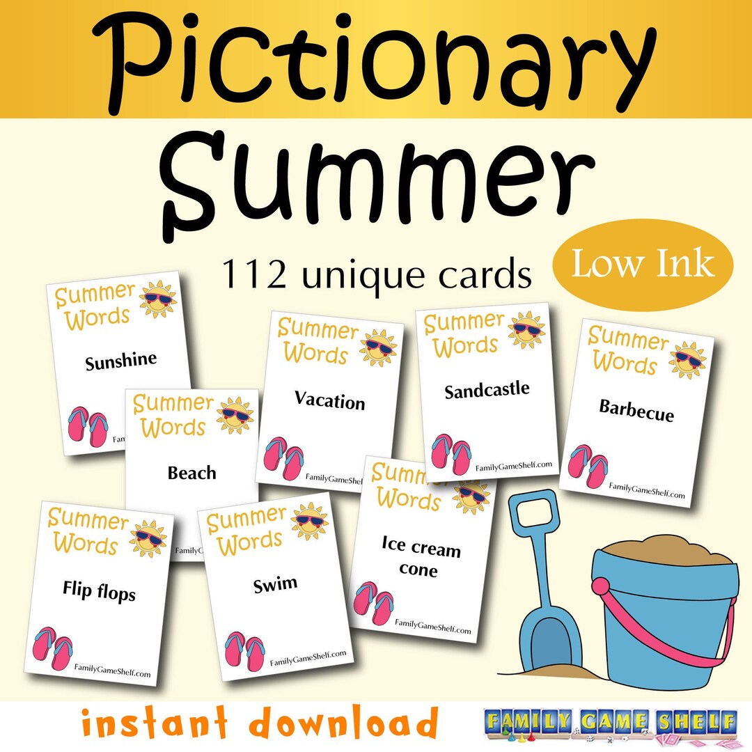 Summer Words Game Summer Pictionary Summer Charades - Etsy