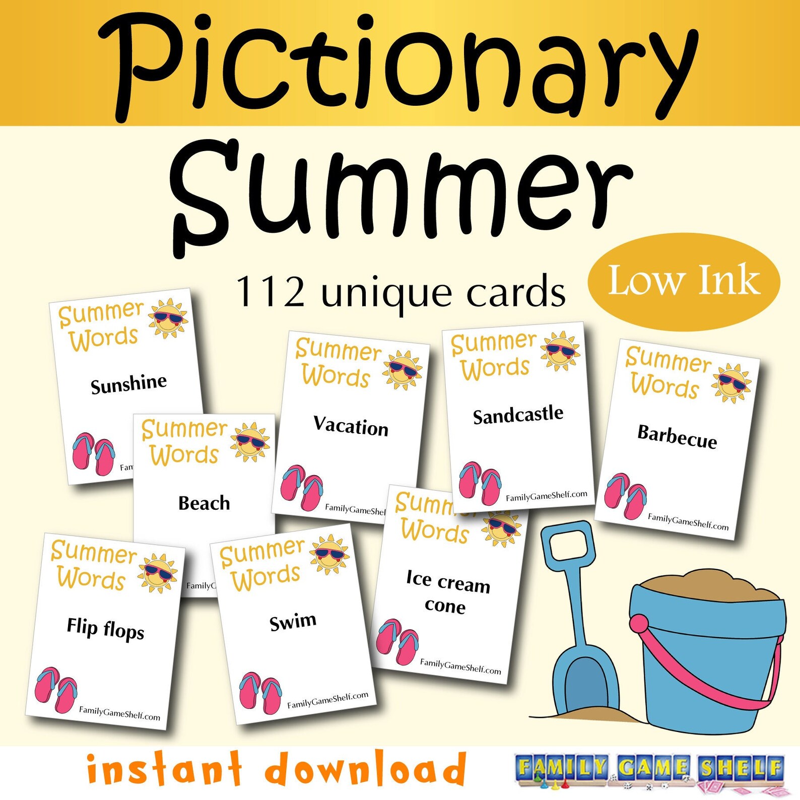 Summer Words Game Summer Pictionary Summer Charades - Etsy