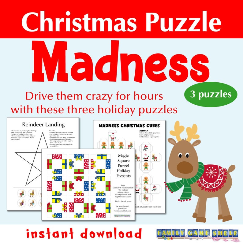 Printable Christmas Puzzles, Christams Printable Puzzles for Kids ...