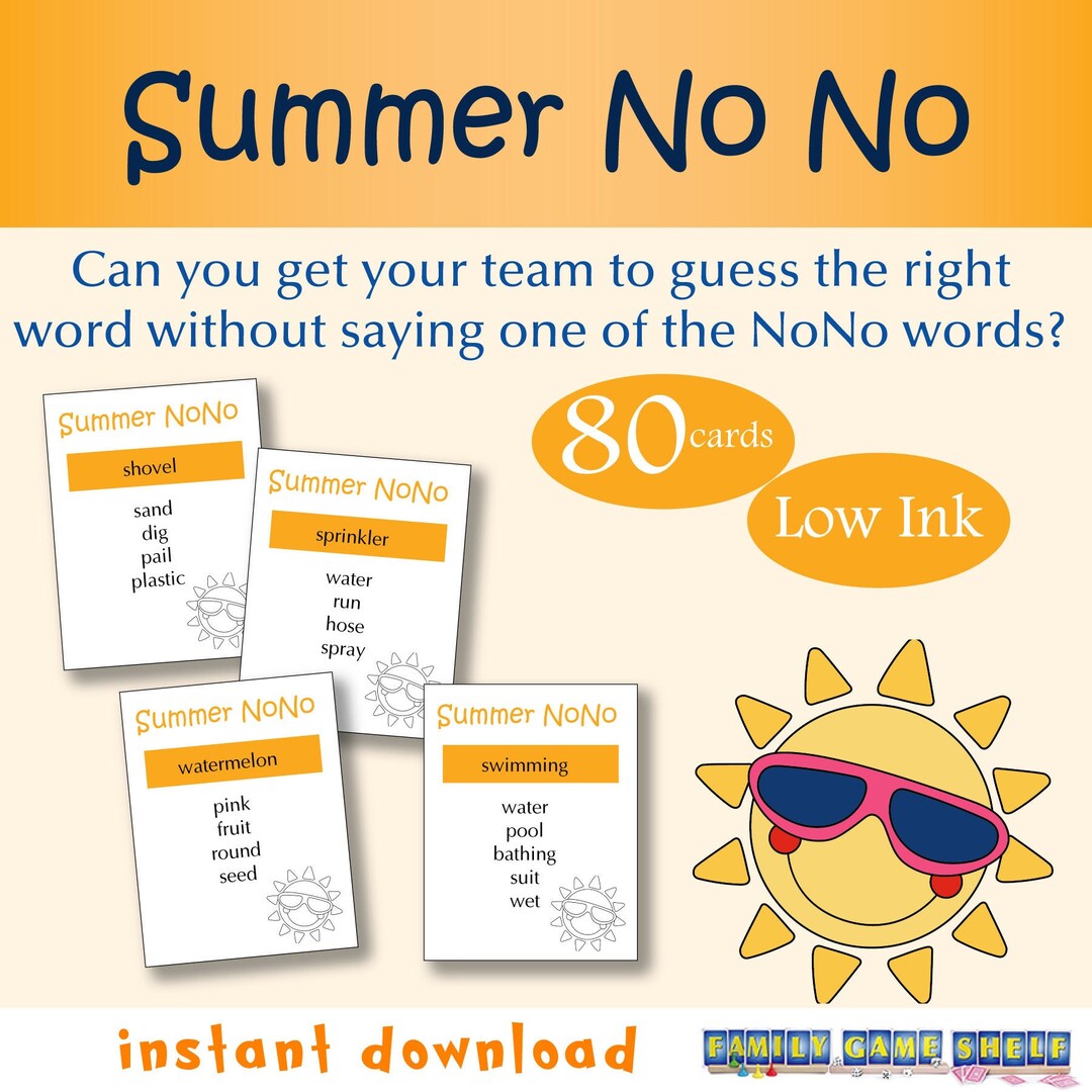 Printable Summer Board Game for Family Game Night, Summer Party Game ...