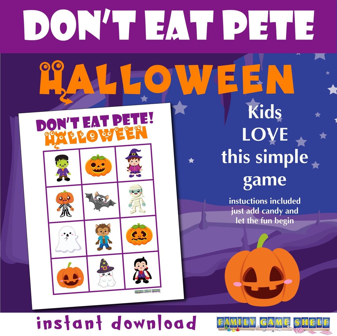 Printable Don't Eat Pete Halloween Game Board for Kids, Halloween Party ...