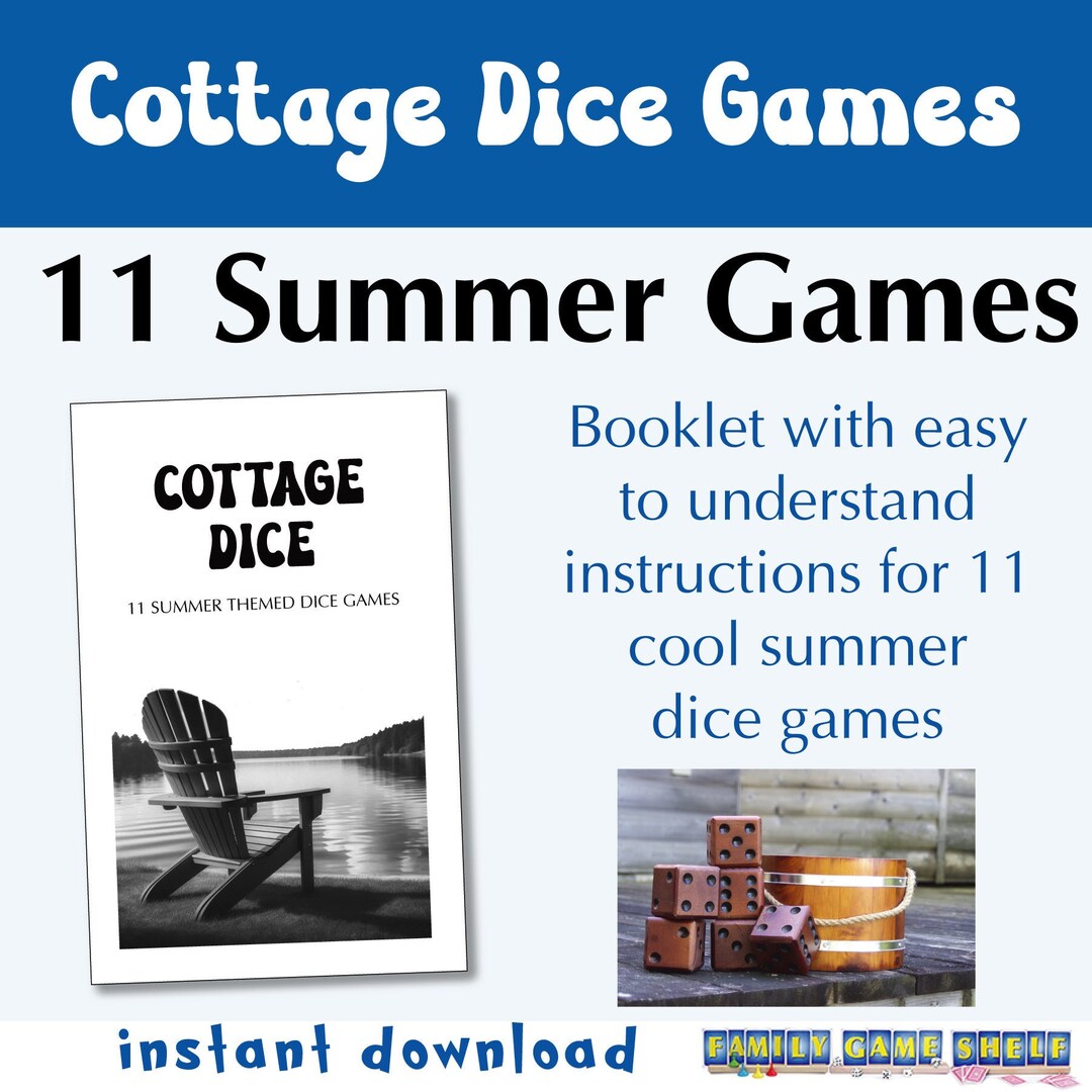 Printable Cottage Dice Games, Summer Themed Dice Games for Summer Party ...