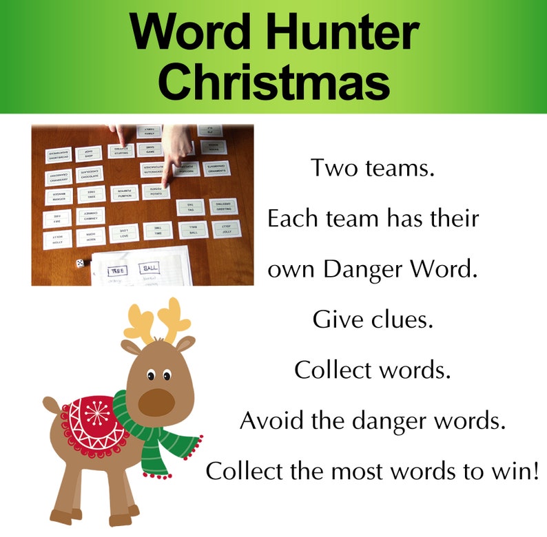 Printable Christmas Party Game, Word Hunter Christmas Fun Christams ...
