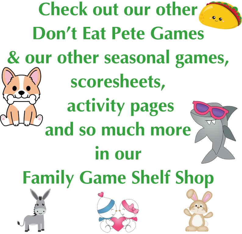 Printable Don't Eat Pete Christmas Game, Christams Game Printable ...